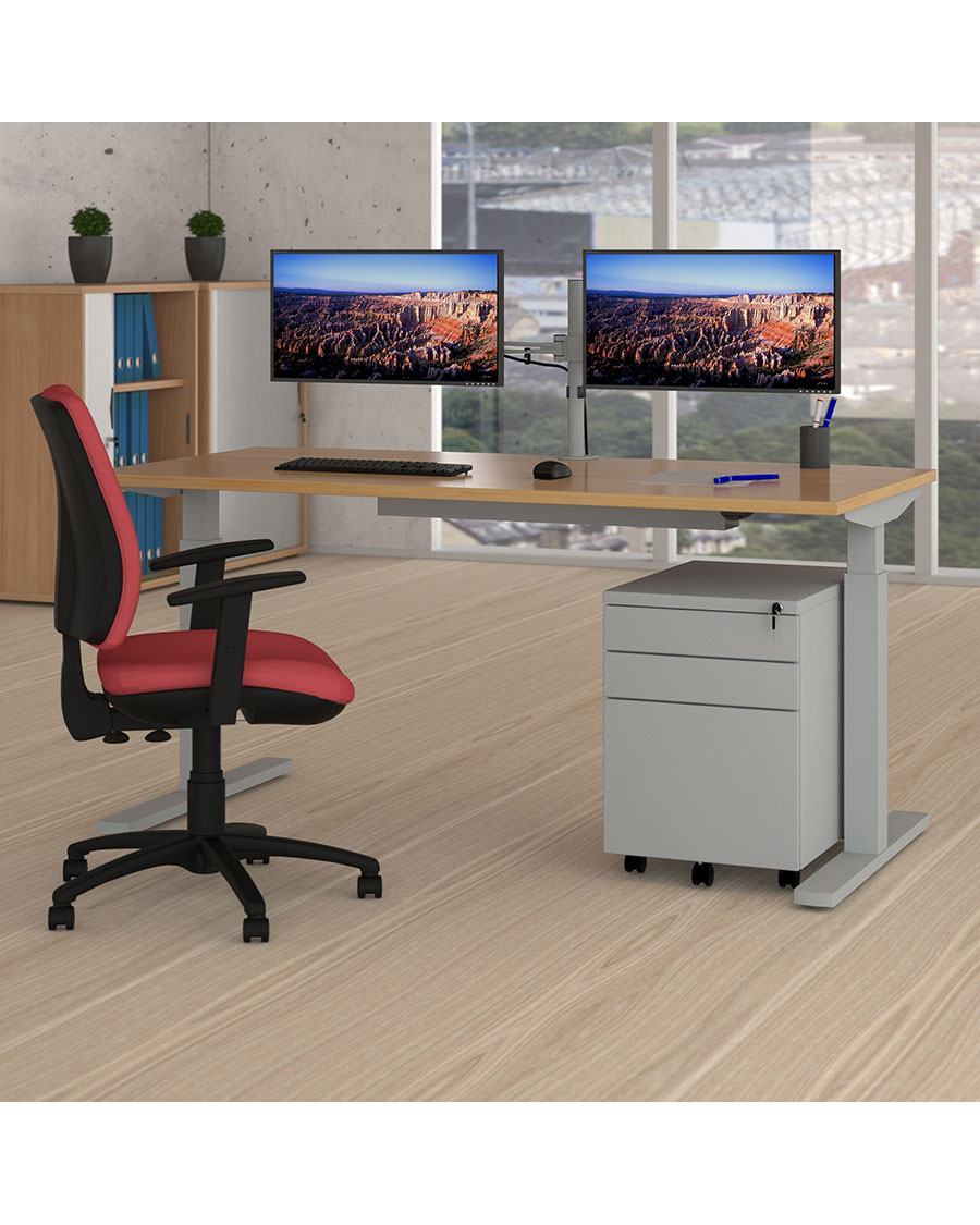 Elev8 Mono Straight Sit-Stand Desk 24H